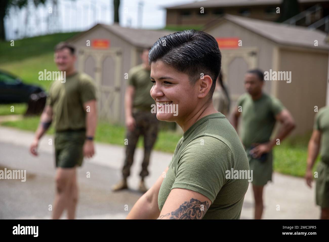 U.S. Marines with Security Battalion participate in a field meet at ...