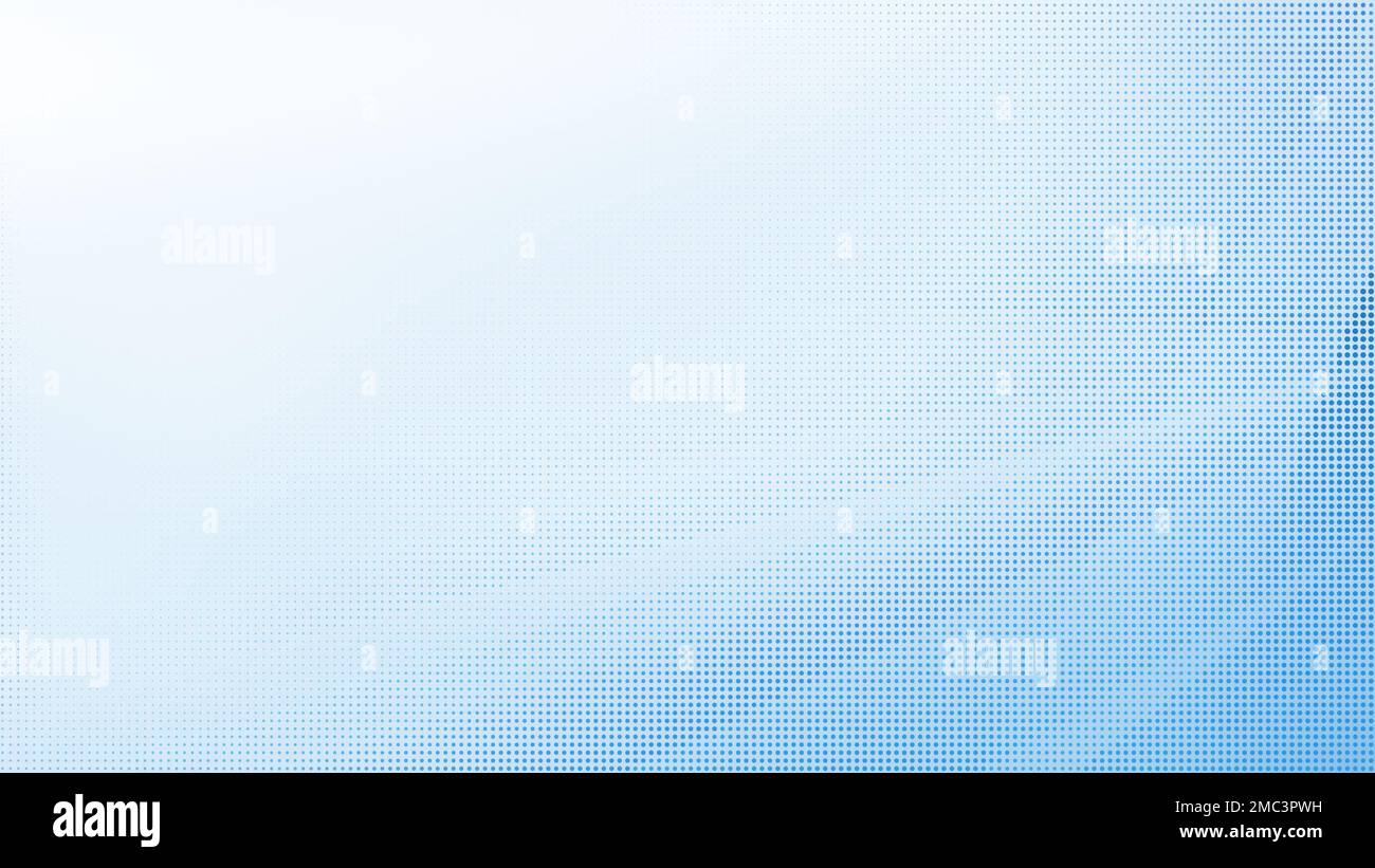 Abstract blue halftone pattern on white with copy space. Dotted ...