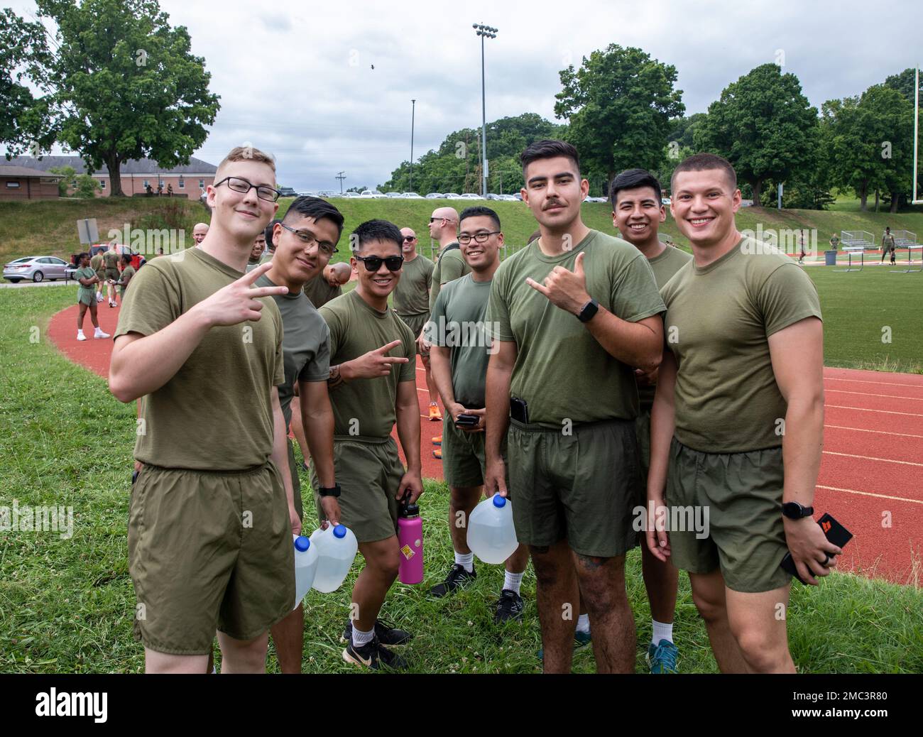 U.S. Marines with Security Battalion participate in a field meet at ...