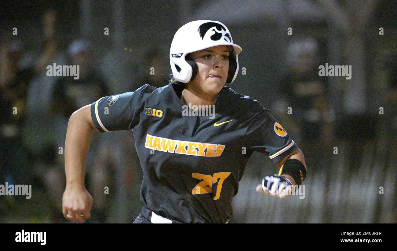 Iowa's Amber Desena (27) during an NCAA softball game against Notre ...