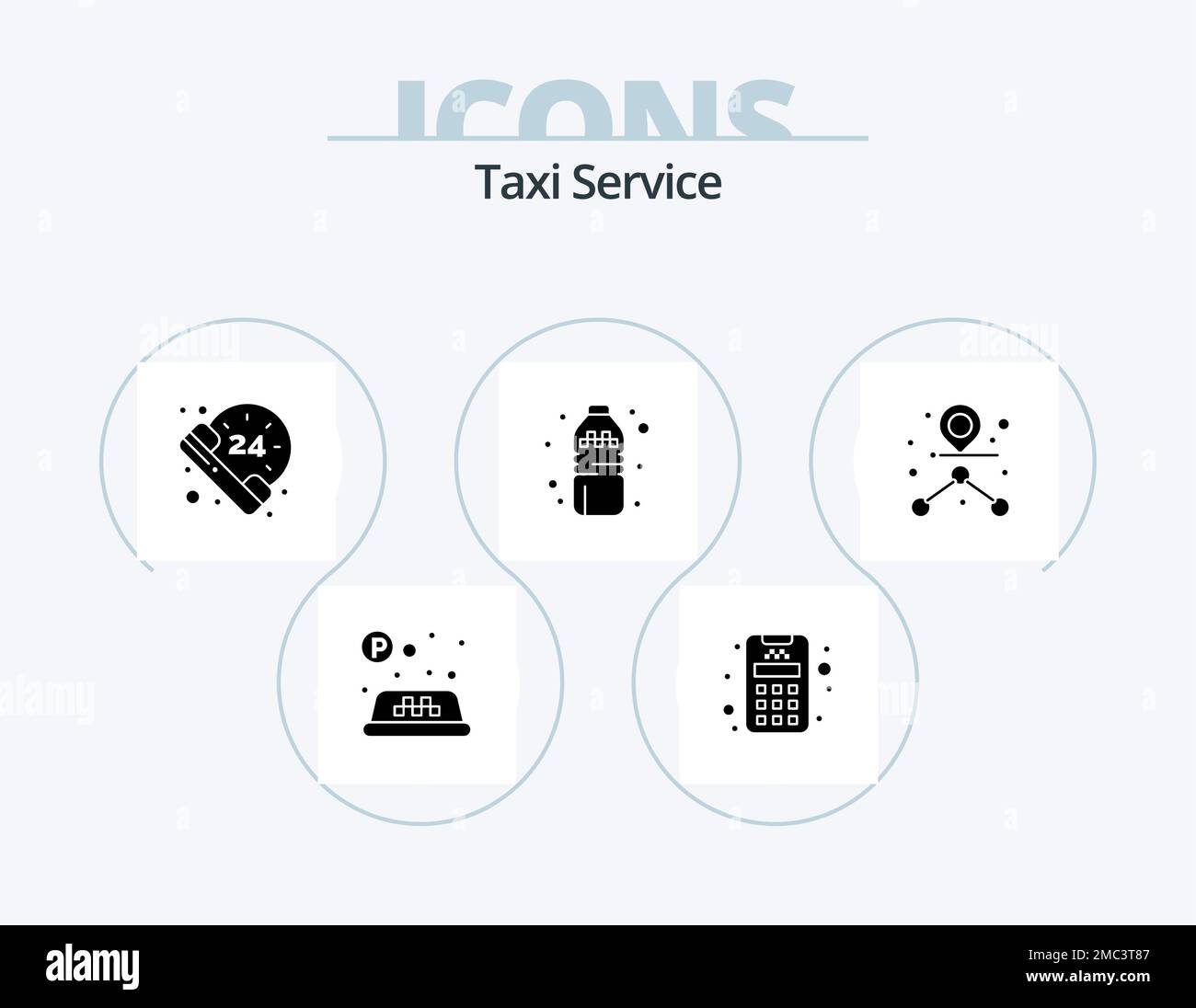 Taxi Service Glyph Icon Pack 5 Icon Design. . . survice. route ...