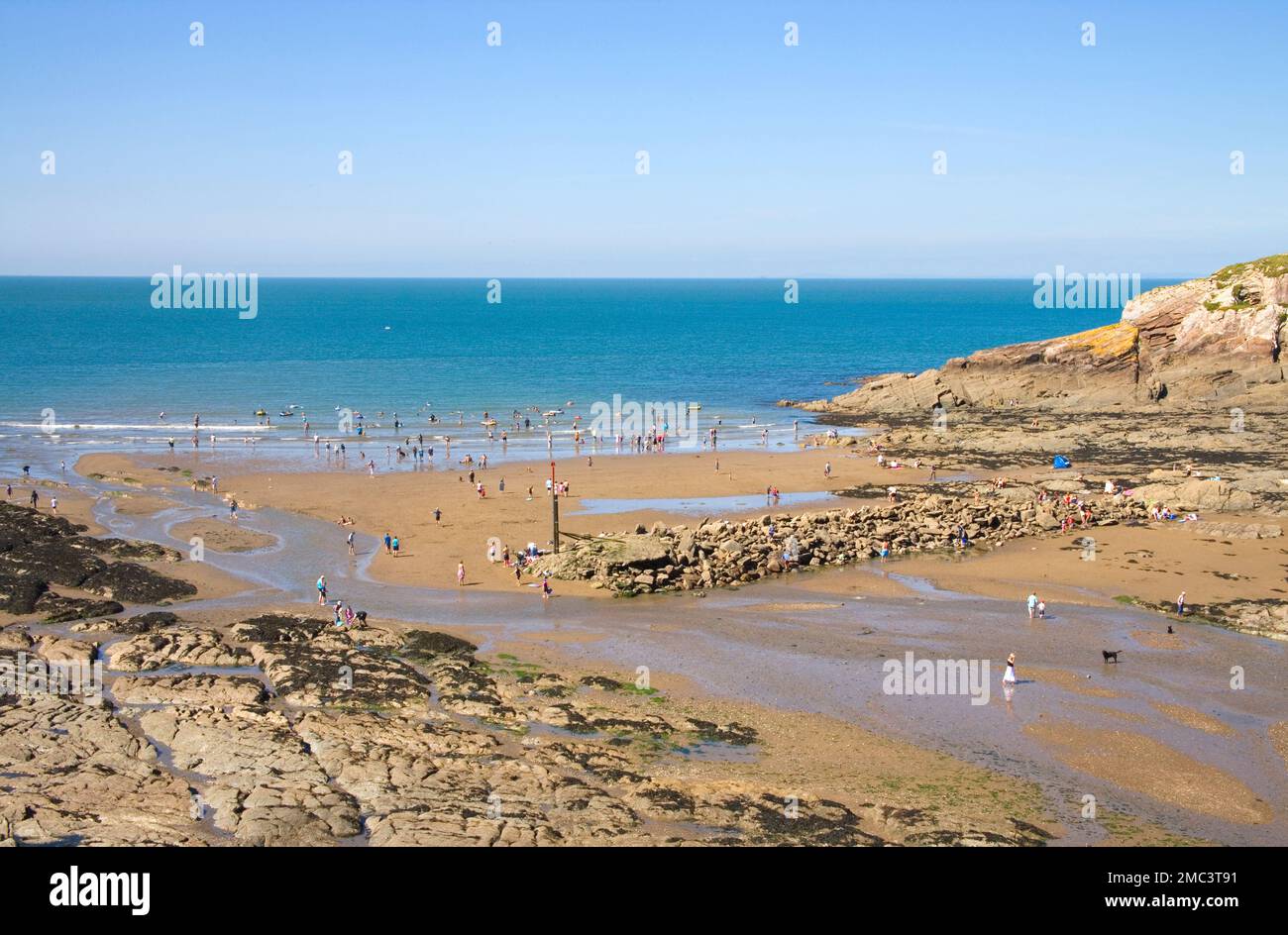 beach and rocks at combe martin on the north Devon coast Stock Photo ...