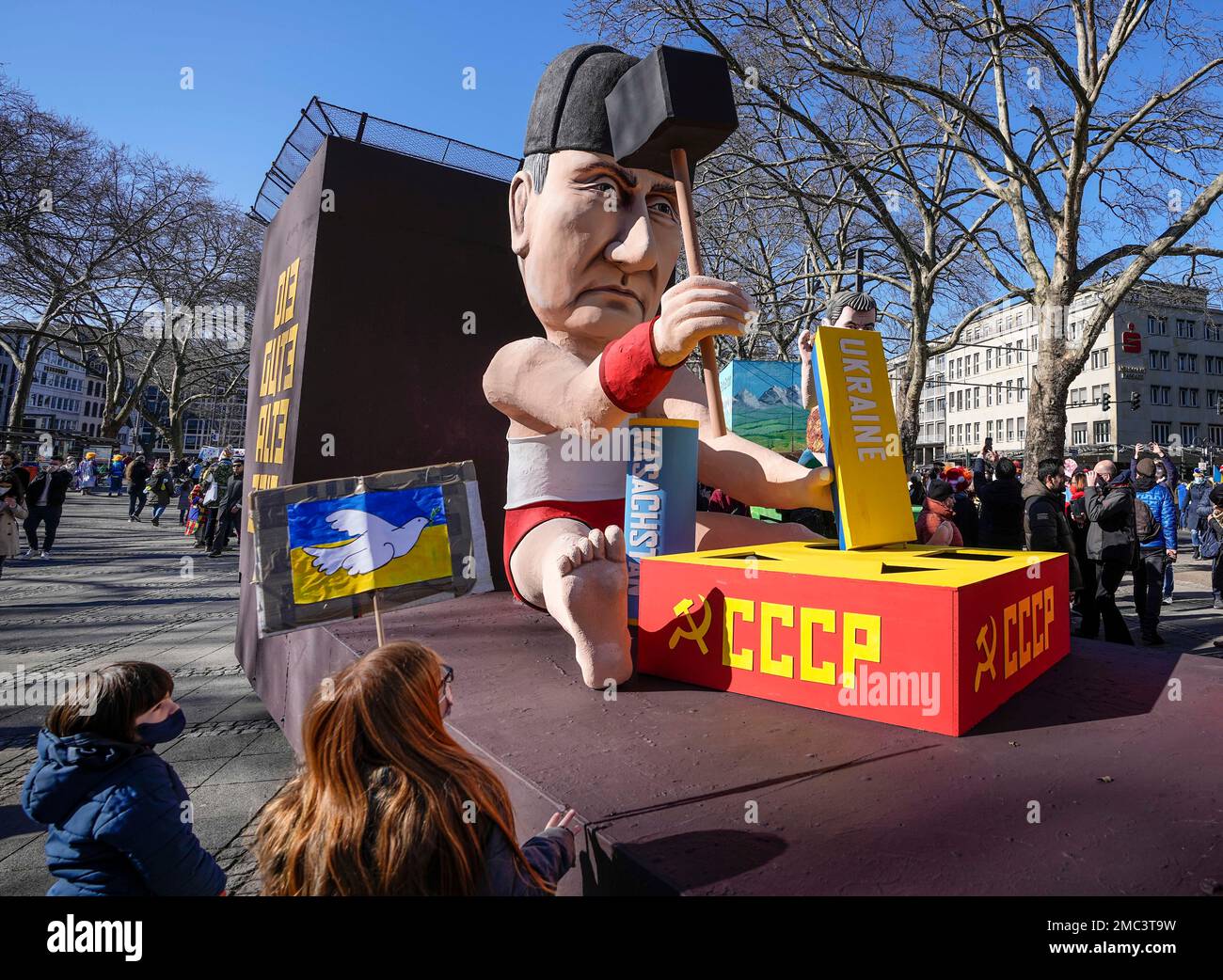 A satirical carnival float depicts Russia's President Vladimir Putin ...