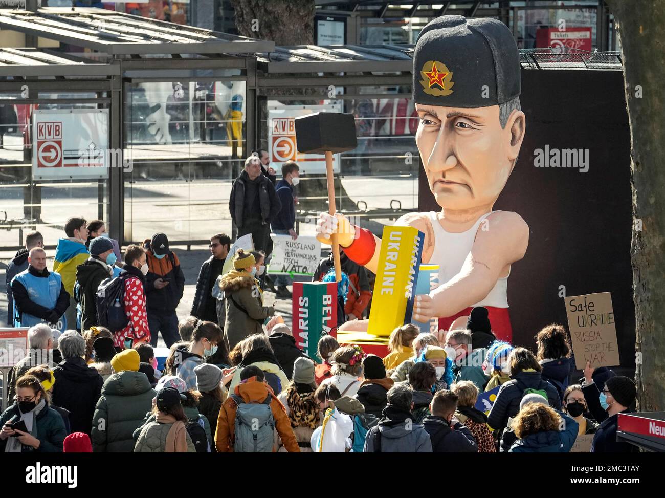 A satirical carnival float depicts Russia's President Vladimir Putin ...