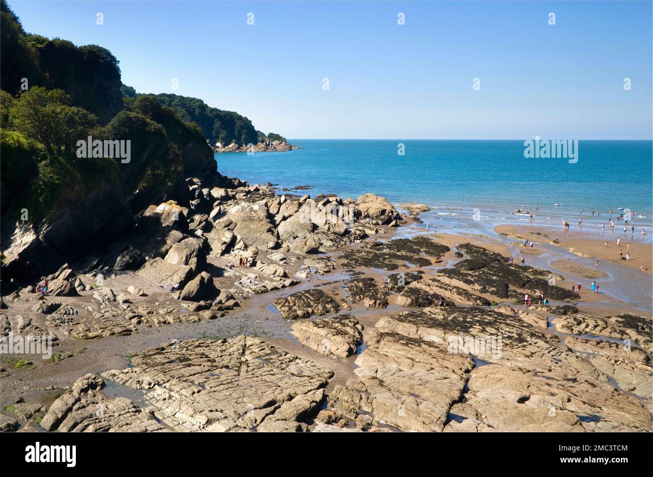 beach and rocks at combe martin on the north Devon coast Stock Photo ...