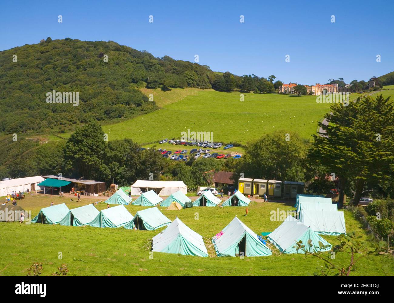 camping in the grounds of lee abbey in north devon Stock Photo - Alamy