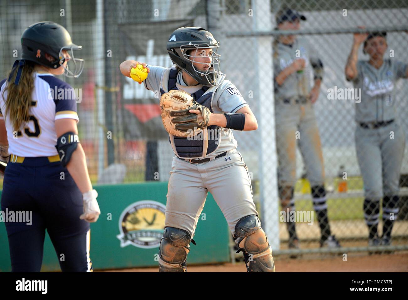 North Florida catcher Ashley Goebel (21) during an NCAA softball game ...