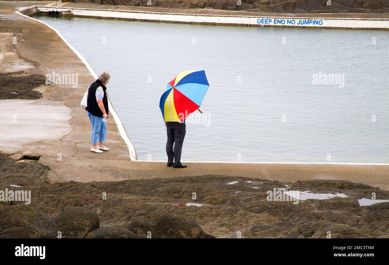 old seawater swimming pool at westward ho on the north devon coast ...