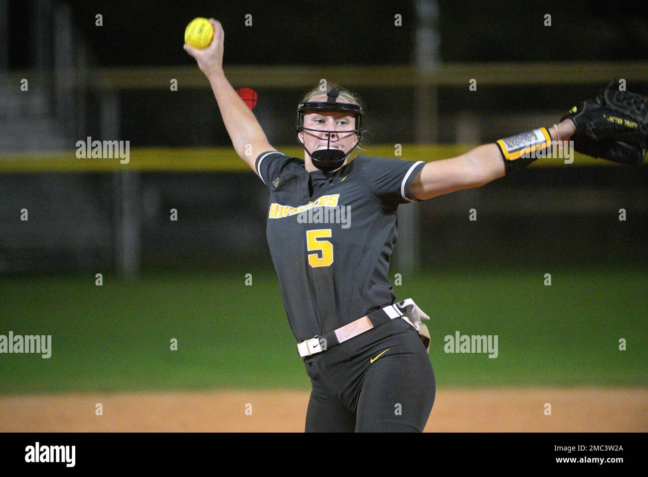 Iowa pitcher Denali Loecker (5) during an NCAA softball game against ...