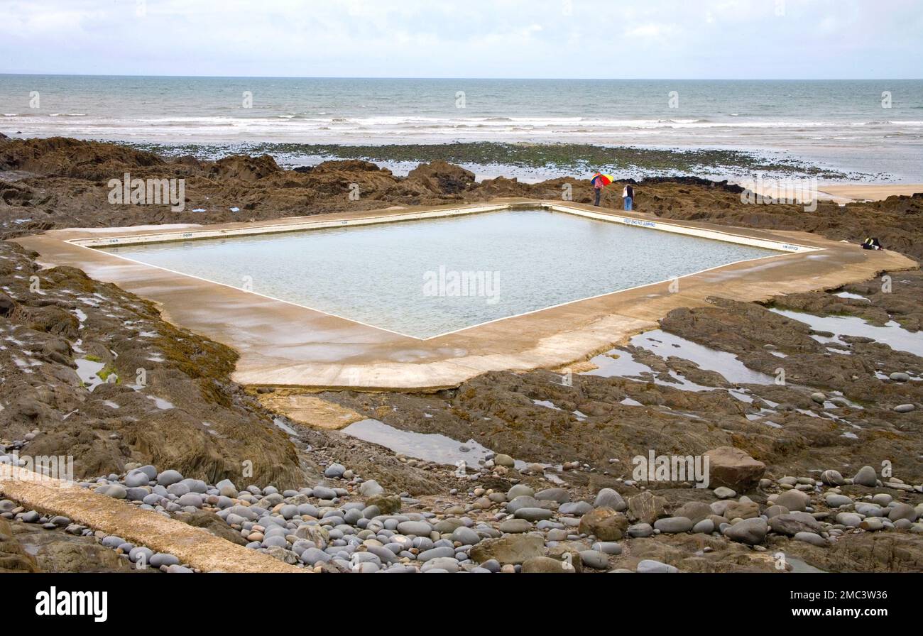 old seawater swimming pool at westward ho on the north devon coast ...