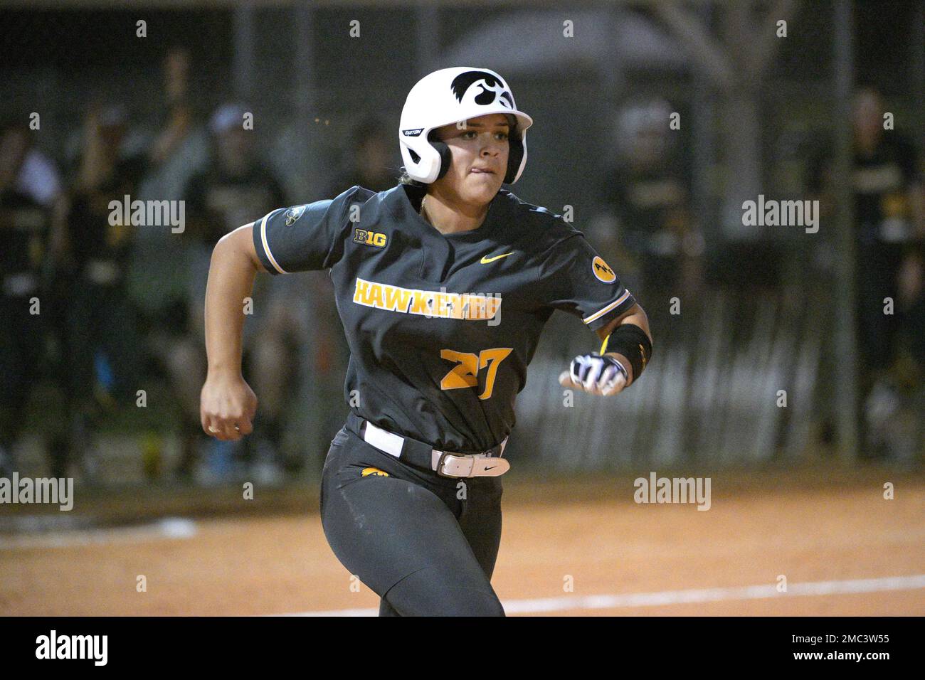 Iowa's Amber Desena (27) during an NCAA softball game against Notre ...