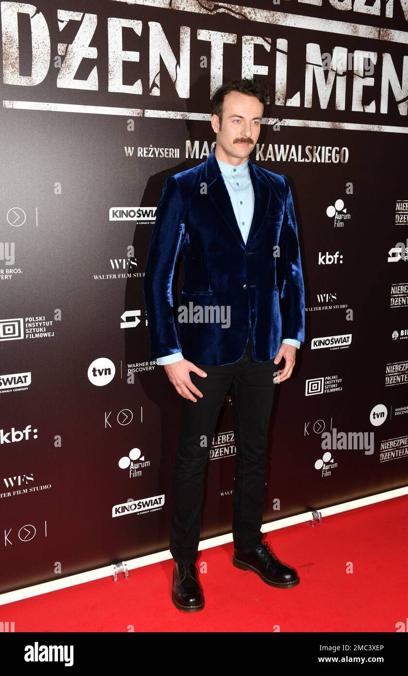 Warsaw, Poland. 19th Jan, 2022. Actor Lukasz Wojcik attends the ...