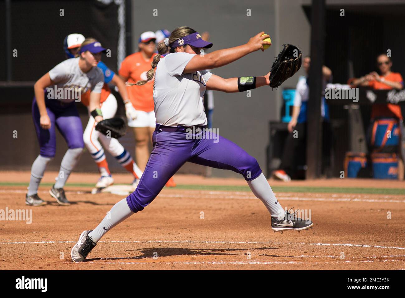 Taylor Hankins pitching for James Madison University during The UCF ...