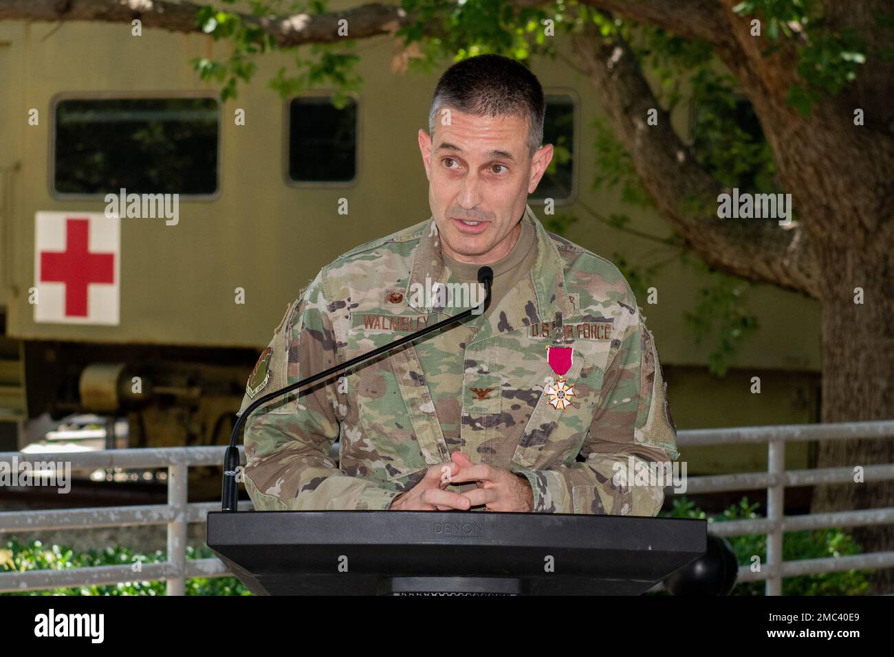 U.S. Air Force Col. David Walmsley, out-going commander, 59th Training ...