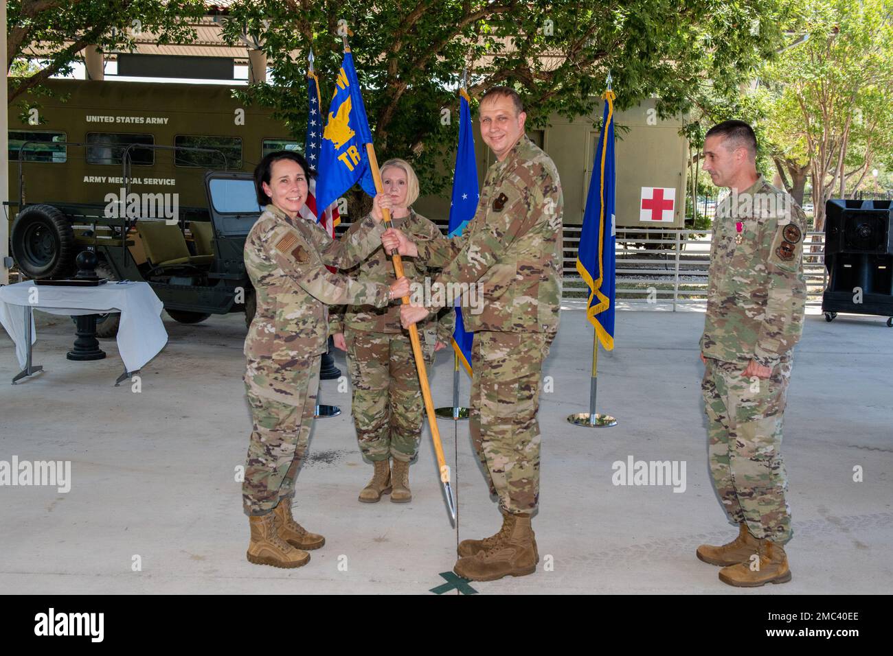 U.S. Air Force Brig. Gen. Jeannine Ryder, left, 59th Medical Wing and ...