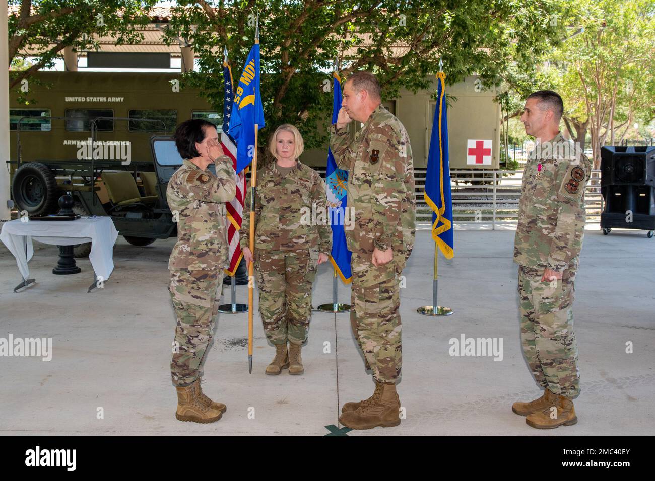 U.S. Air Force Brig. Gen. Jeannine Ryder, left, 59th Medical Wing and ...