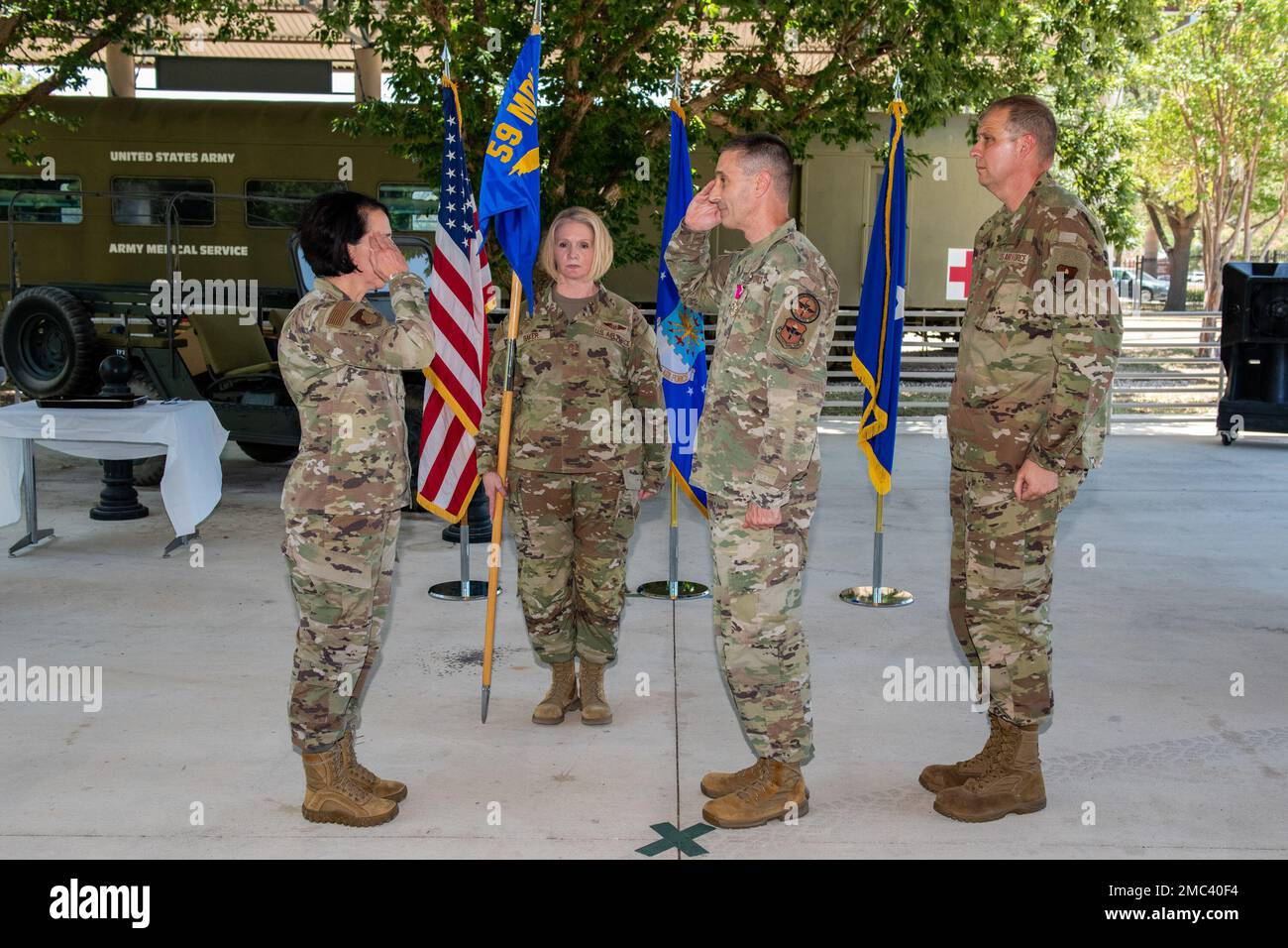 U.S. Air Force Brig. Gen. Jeannine Ryder, left, 59th Medical Wing and ...