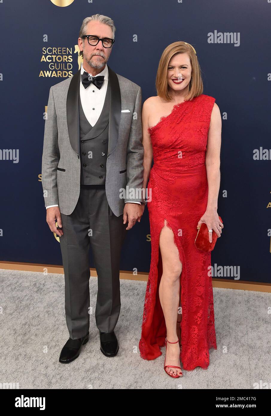 Alan Ruck, left, and Mireille Enos arrive at the 28th annual Screen ...