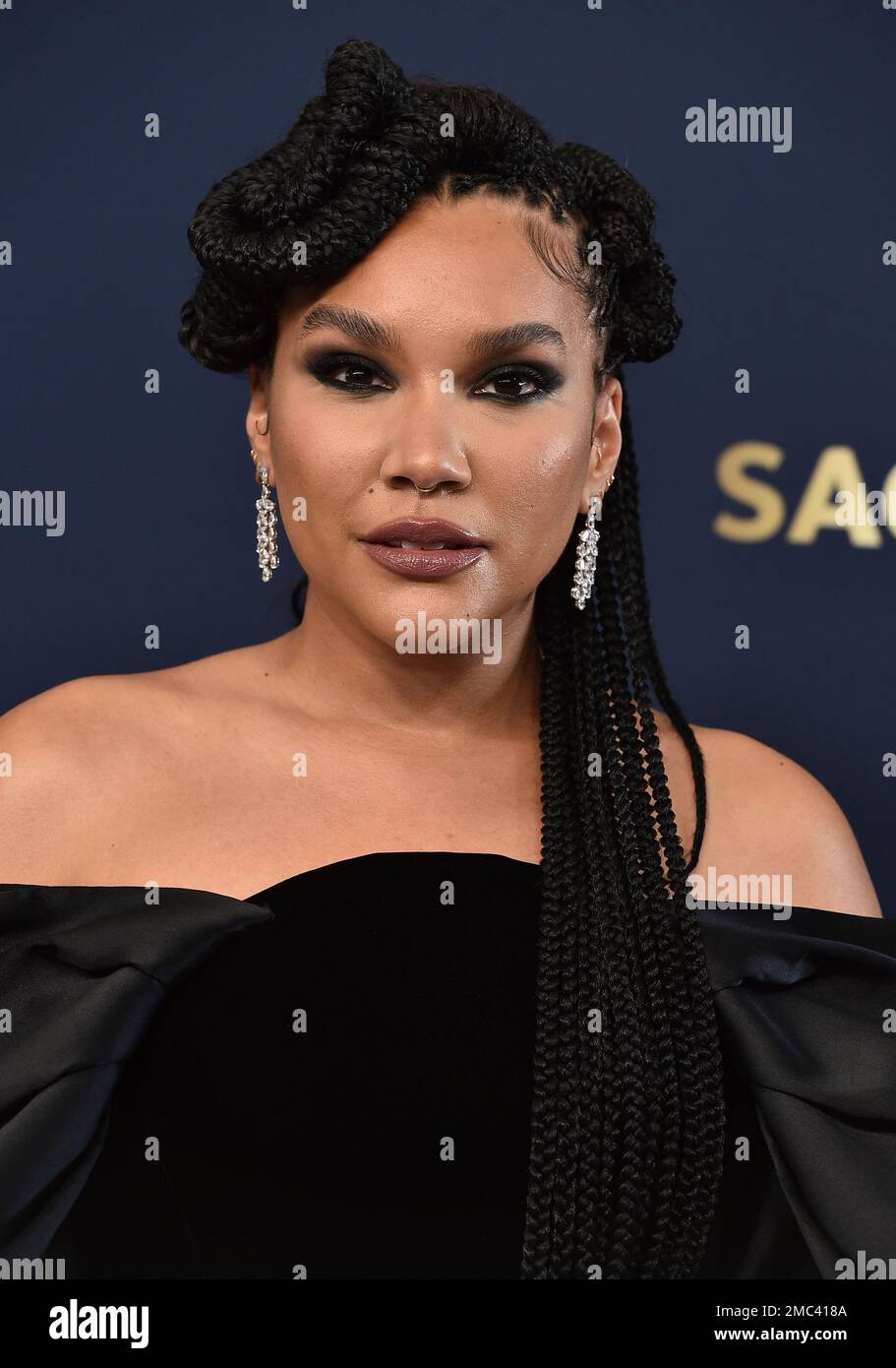 Emmy Raver-Lampman arrives at the 28th annual Screen Actors Guild ...