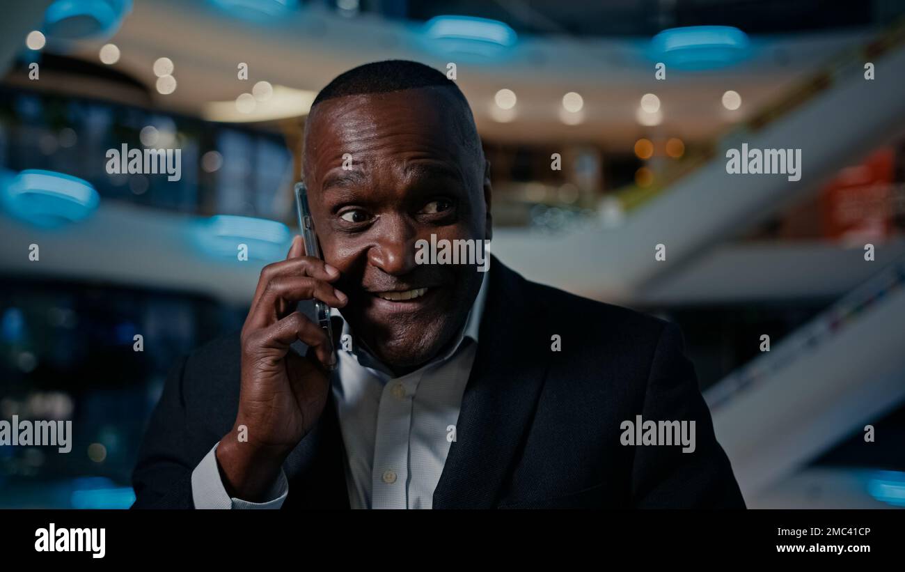 Middle-aged African American entrepreneur businessman ethnic man answer ...