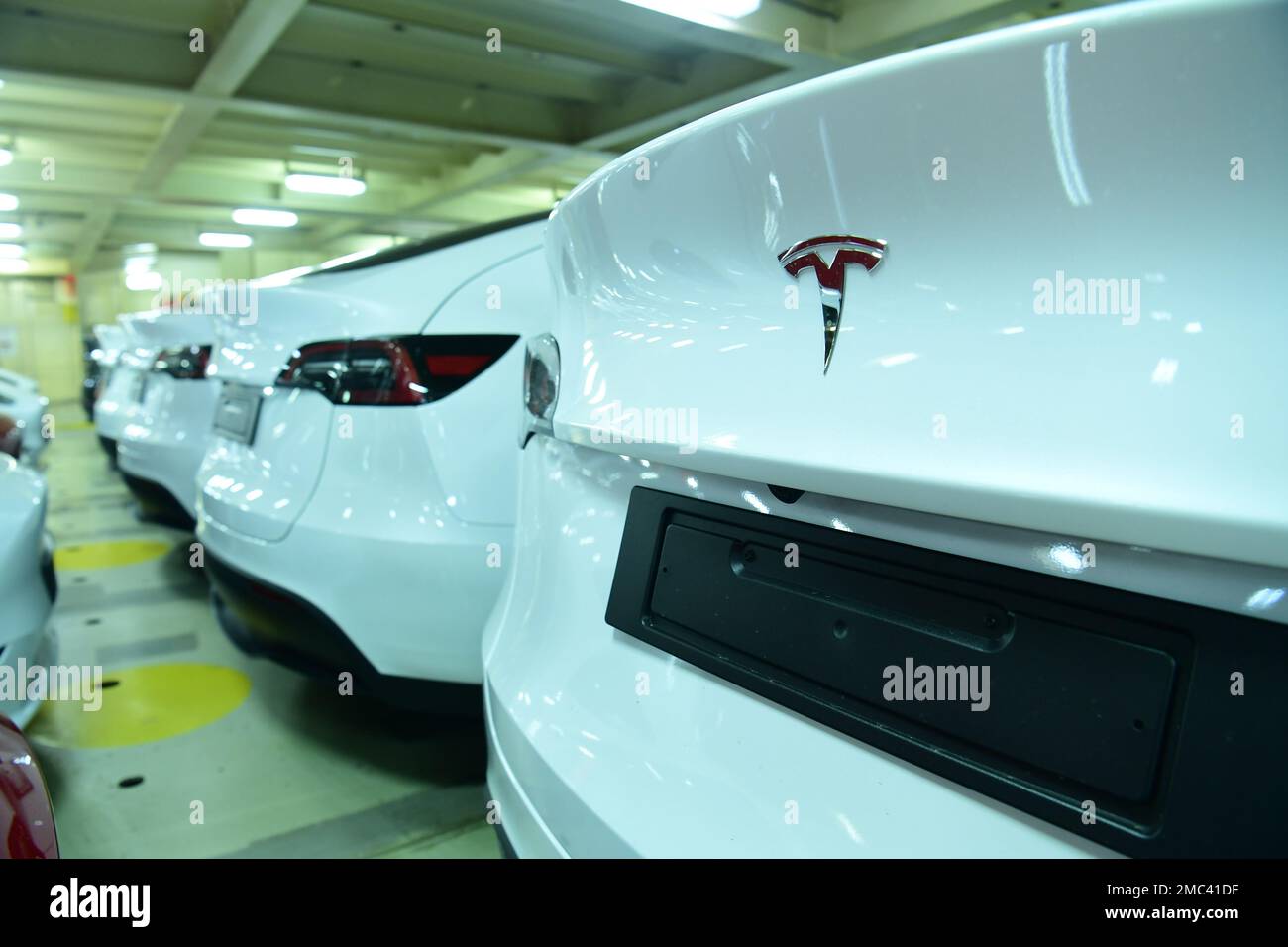 SUZHOU, CHINA - JANUARY 21, 2023 - 2,000 newly produced Tesla new ...