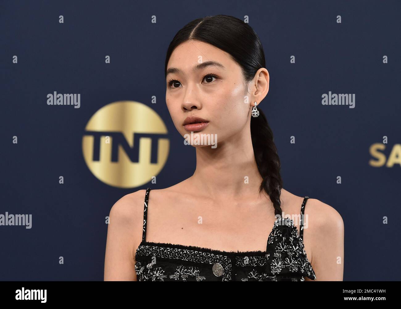 HoYeon Jung arrives at the 28th annual Screen Actors Guild Awards at ...