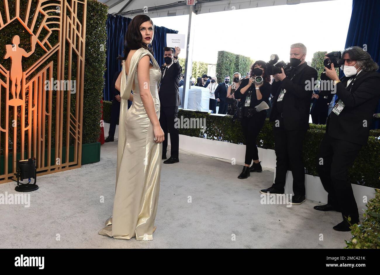 Alexandra Daddario arrives at the 28th annual Screen Actors Guild ...