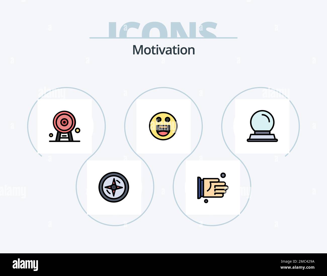 Motivation Line Filled Icon Pack 5 Icon Design. light. road. timer ...