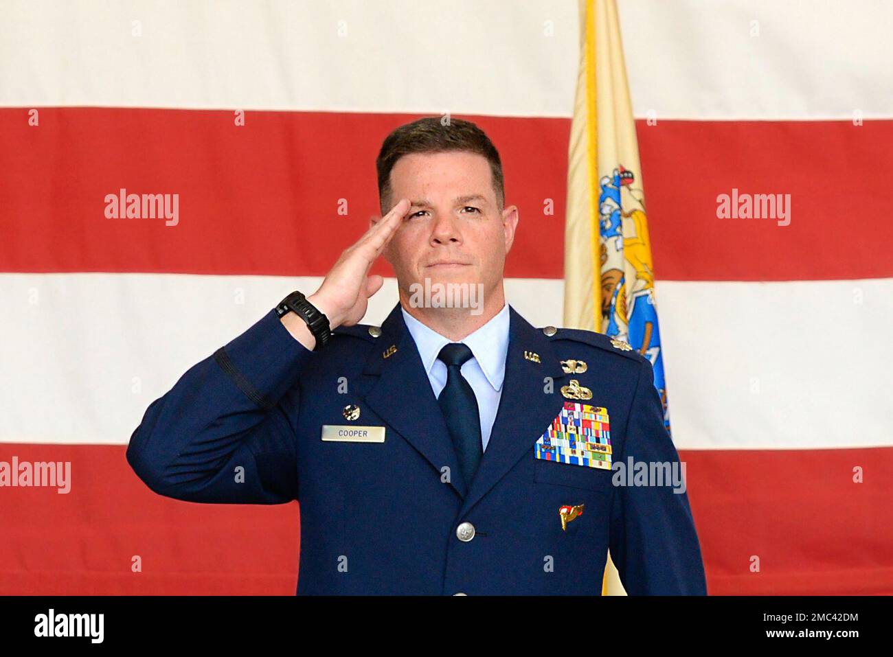 U.S. Air Force Lt. Col. Brian Cooper, 177th Maintenance Group commander ...