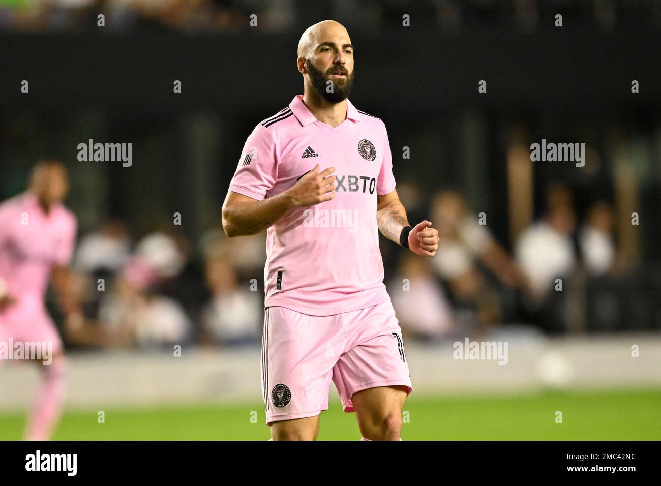 Miami's Gonzalo Higuain (10) runs during an MLS soccer match, Saturday ...