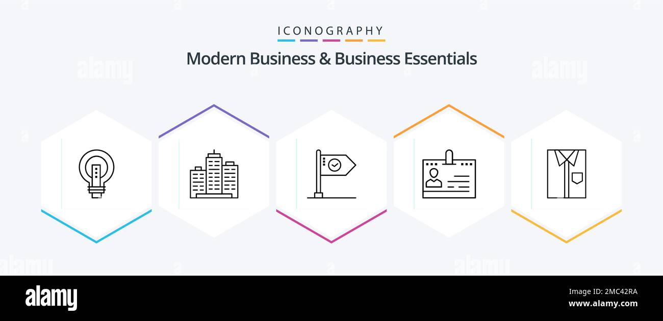 Modern Business And Business Essentials 25 Line icon pack including flag. achieve. architecture ...