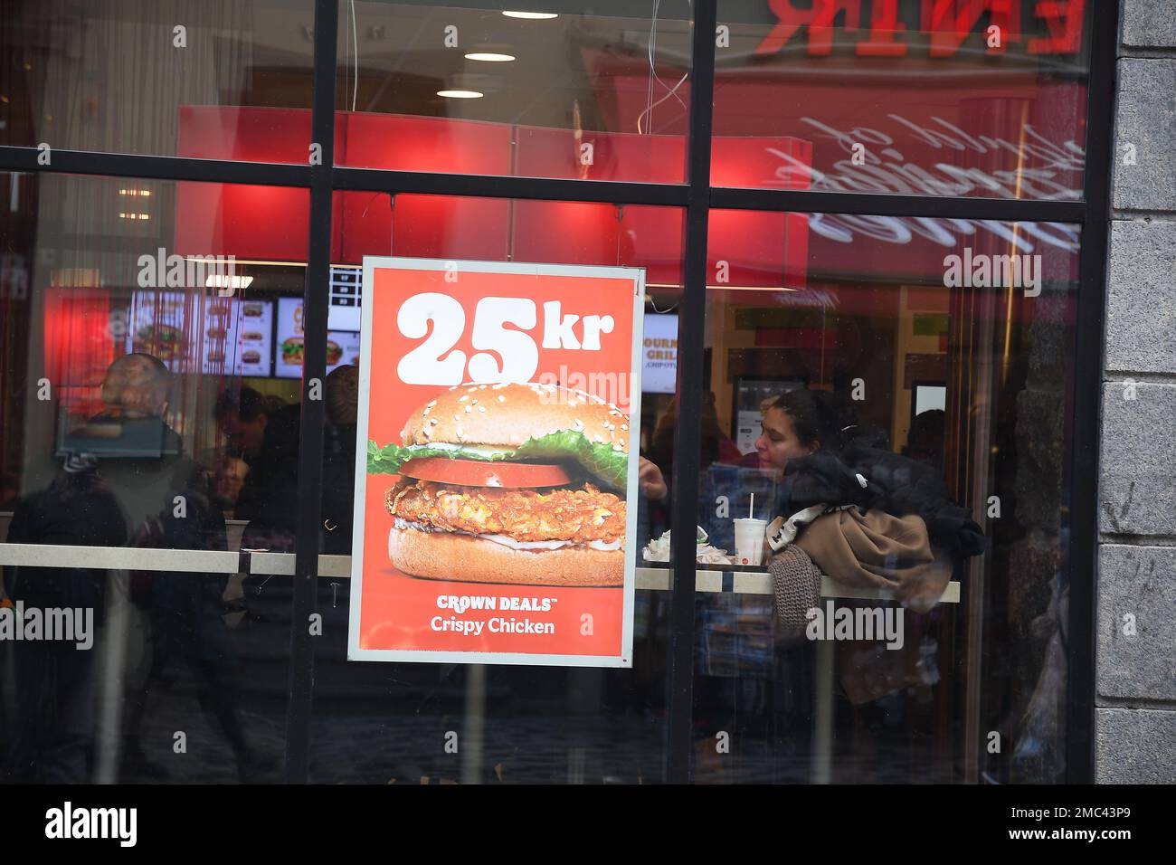 Copenhagen/Denmark/21 January 2023/ Burger king fast food chain ...