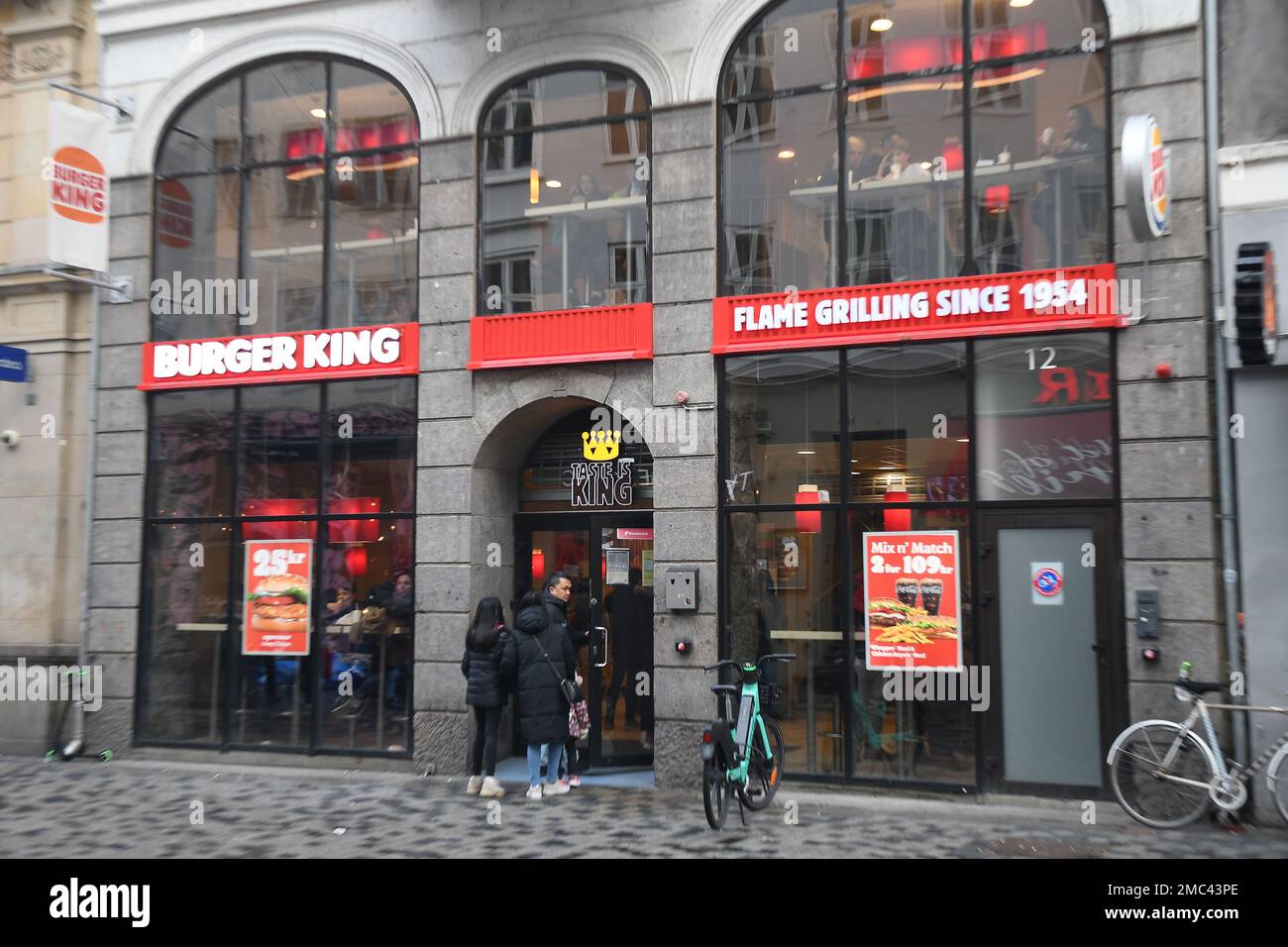 Copenhagen/Denmark/21 January 2023/ Burger king fast food chain ...