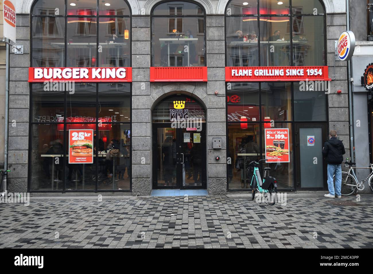 Copenhagen/Denmark/21 January 2023/ Burger king fast food chain ...