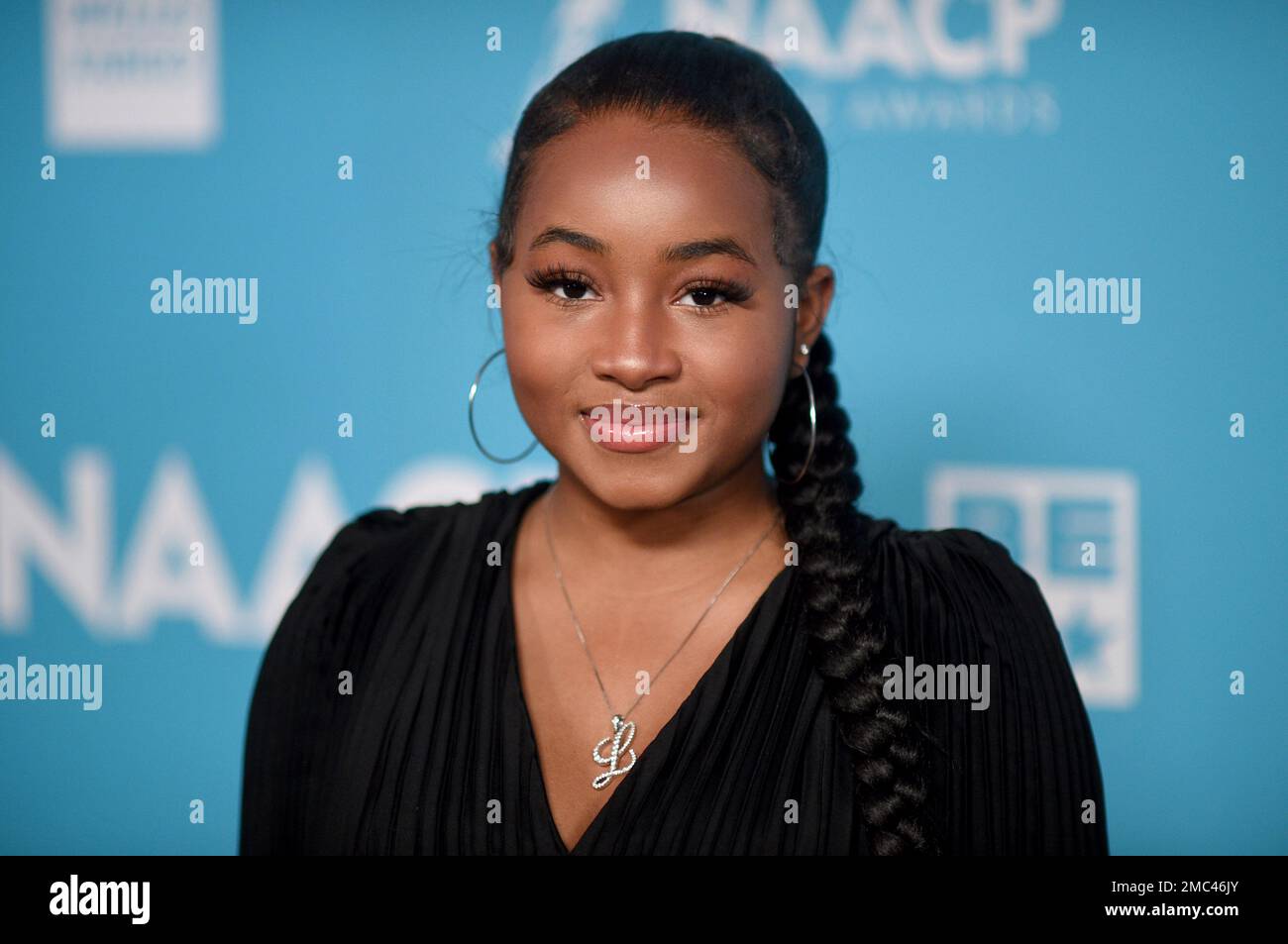 Layla Crawford arrives at the 53rd NAACP Image Awards live show screening on Saturday, Feb. 26 ...
