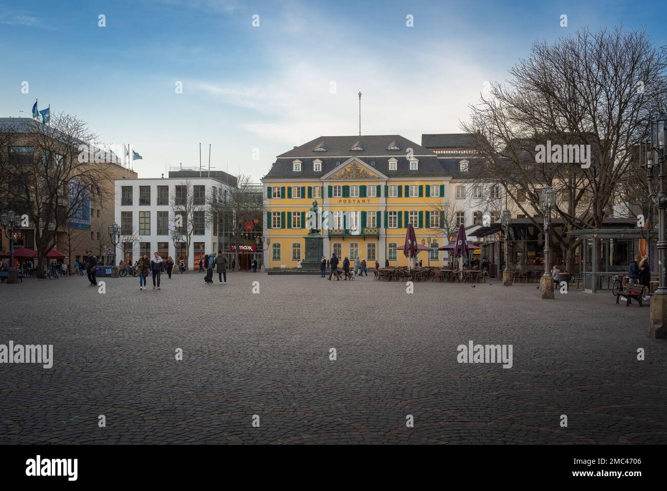 Munsterplatz with Beethoven Monument and Old Post Office - Bonn ...