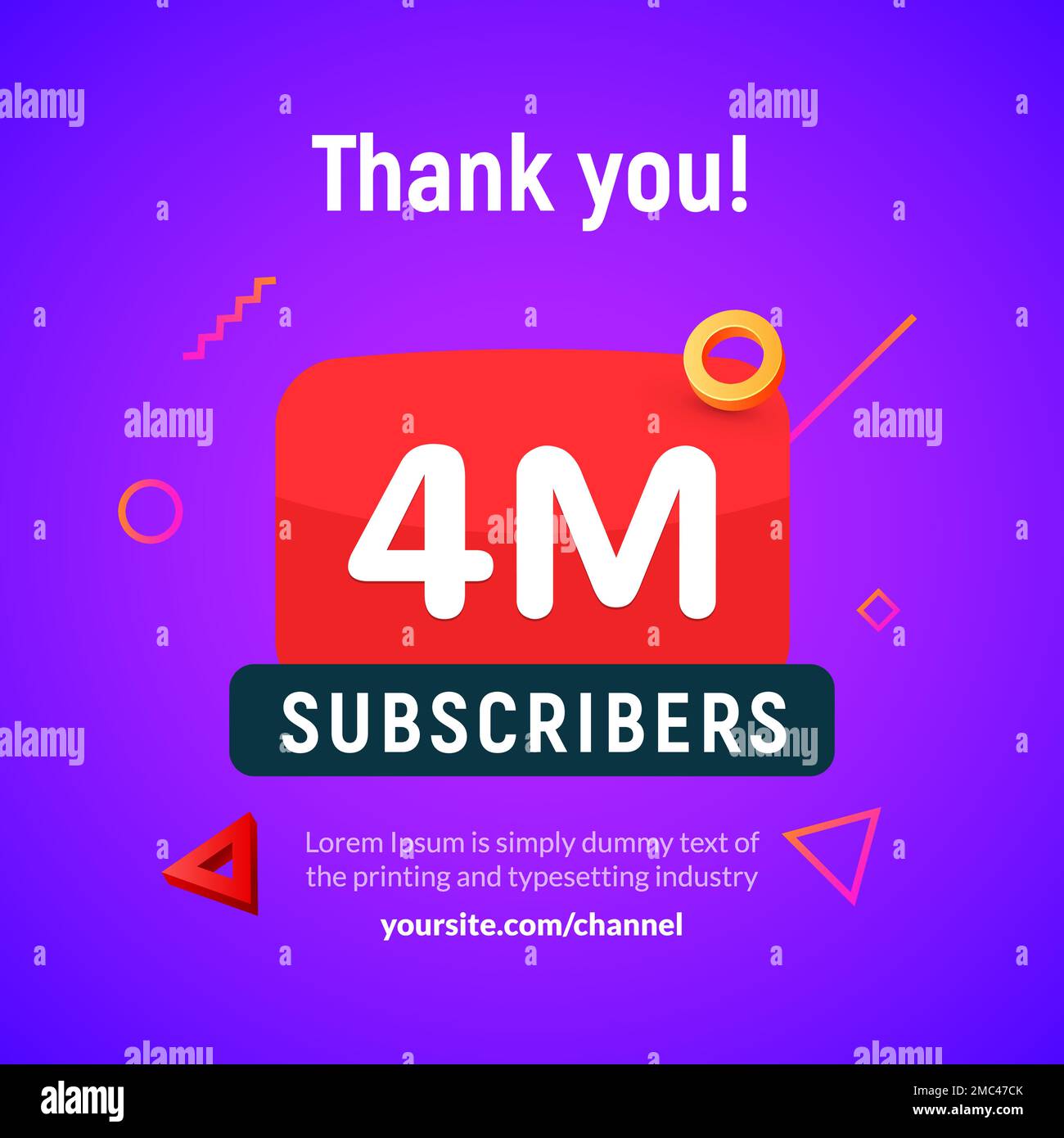 4 million followers vector post 4m celebration. Three millions ...