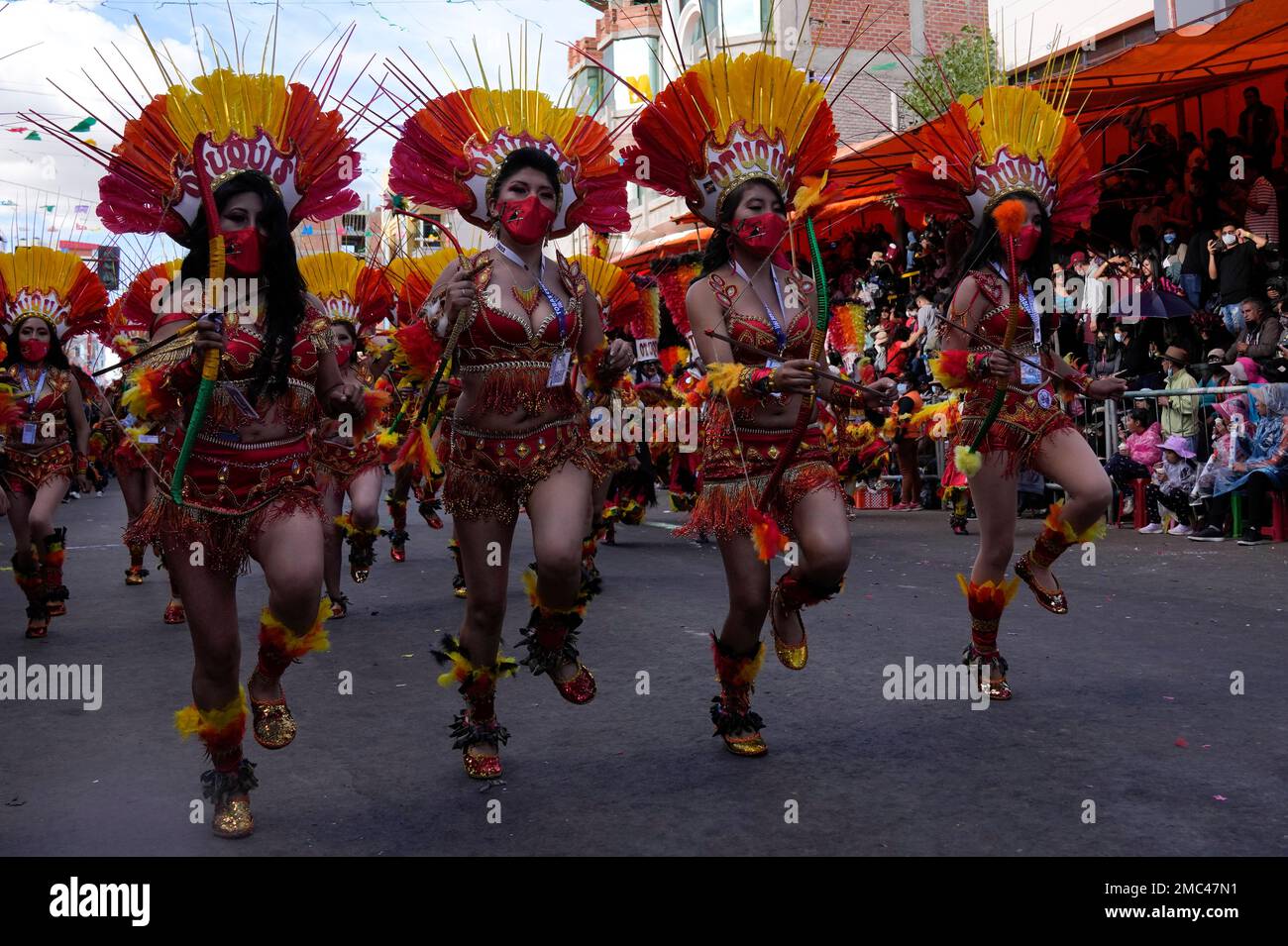 Dancers perform in the traditional "Tobas" dance during Carnival in ...