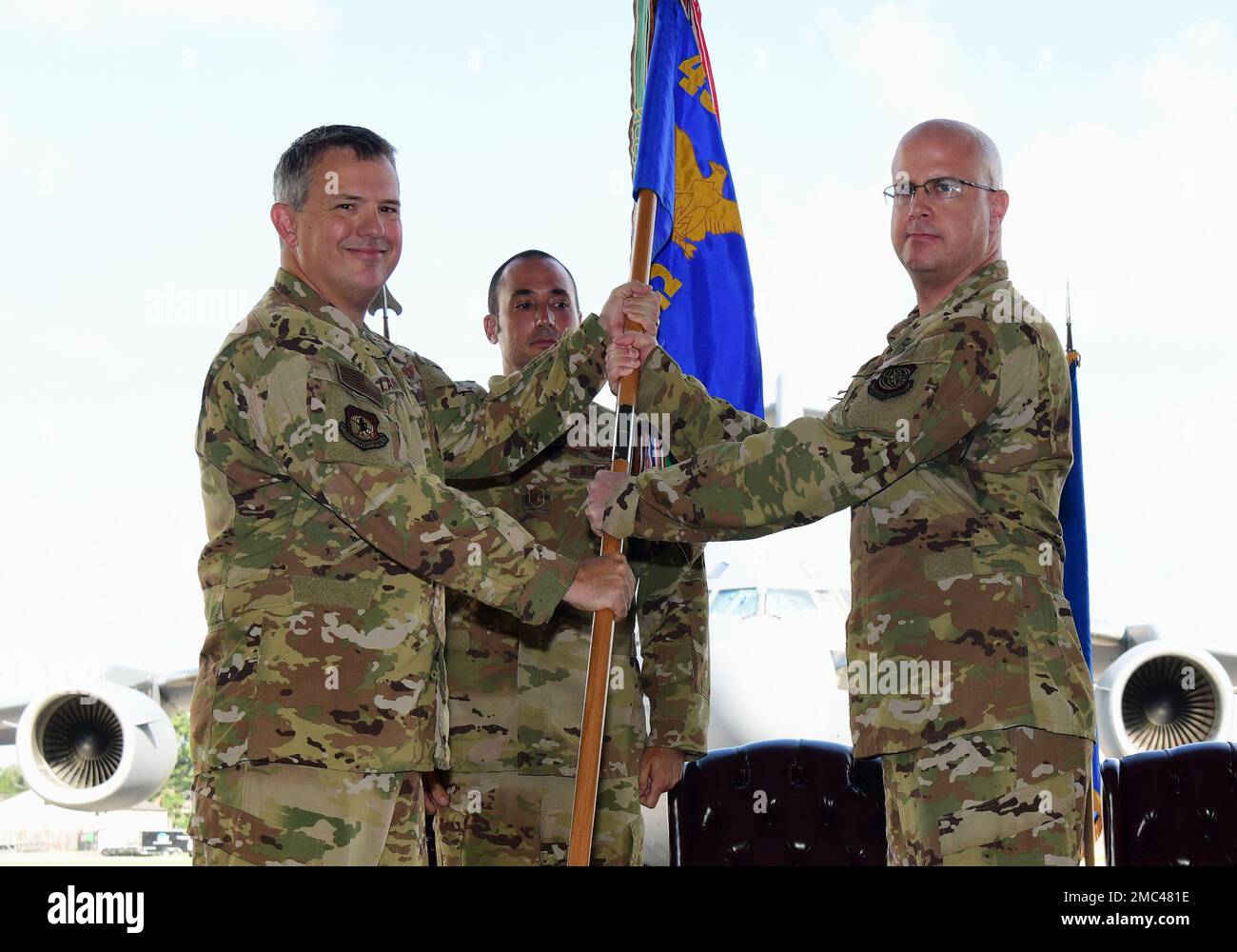 U.S. Air Force Col. Patrick F. Farrell, 437th Operations Group outbound ...