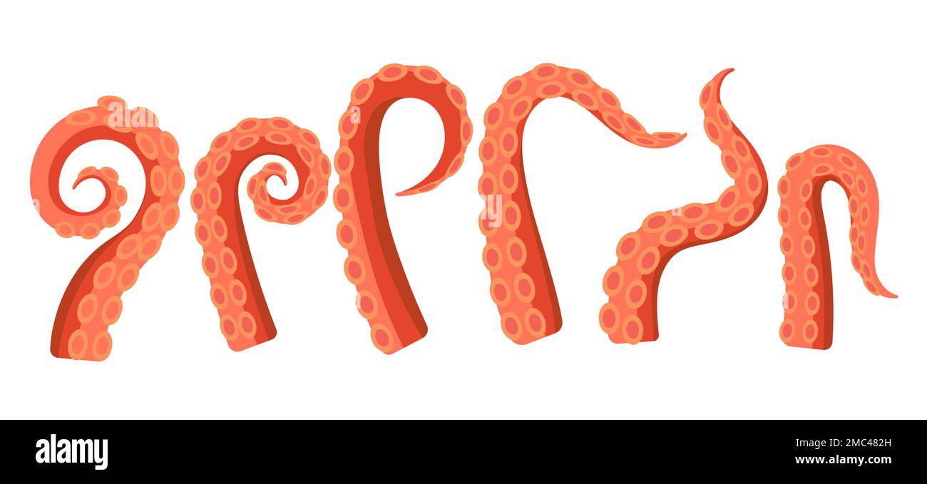 Octopus tentacle vector giant illustration monster sea creature ...