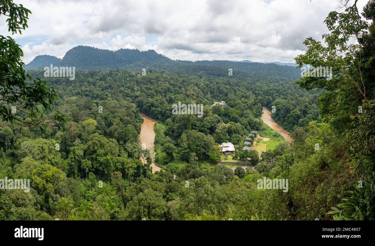 Borneo Rainforest Lodge and Jungle View, Danum Valley, Borneo Stock ...