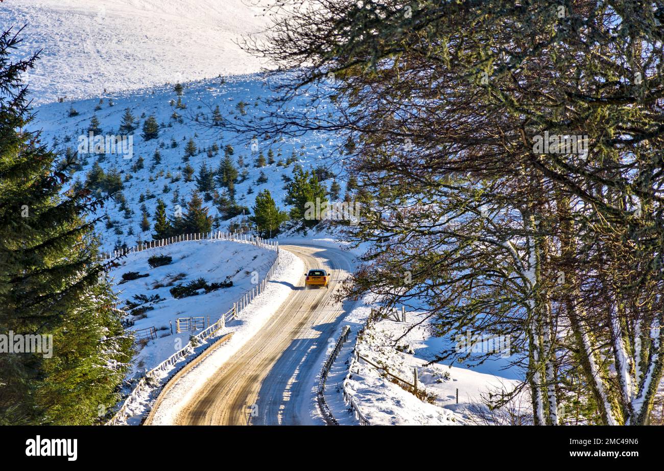 Tomintoul Moray Scotland Glenlivet Estate car on the bends the old ...