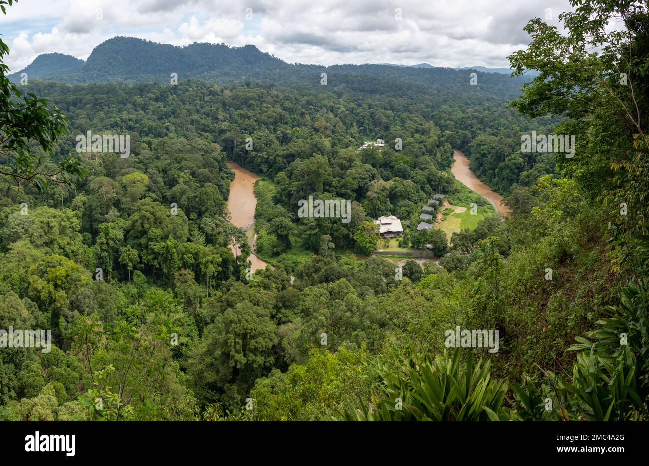 Borneo Rainforest Lodge and Jungle View, Danum Valley, Borneo Stock ...