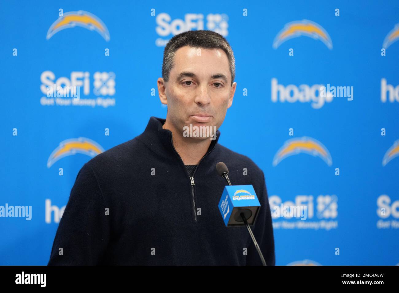Los Angeles Chargers general manager Tom Telesco speaks at a press ...