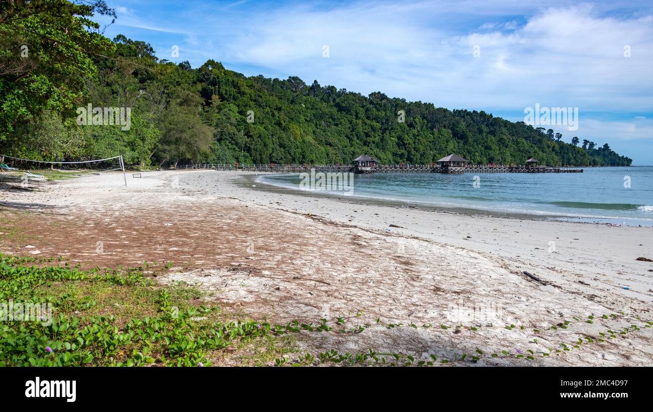 The Beach at Bungaraya Resort, Gaya Island, Kota Kinabalu, Borneo Stock ...