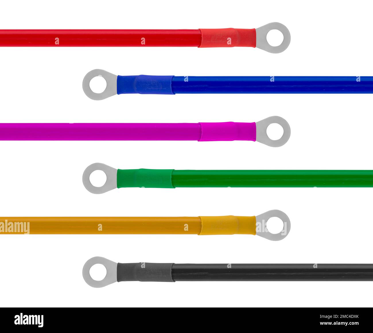 cable with a ring lug, isolated on a white background Stock Photo - Alamy