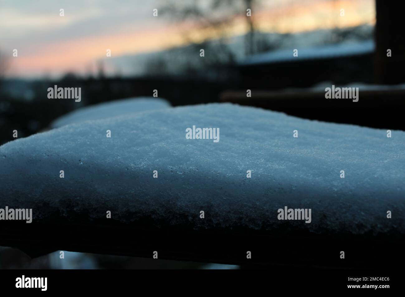 Snow on Field Stock Photo - Alamy