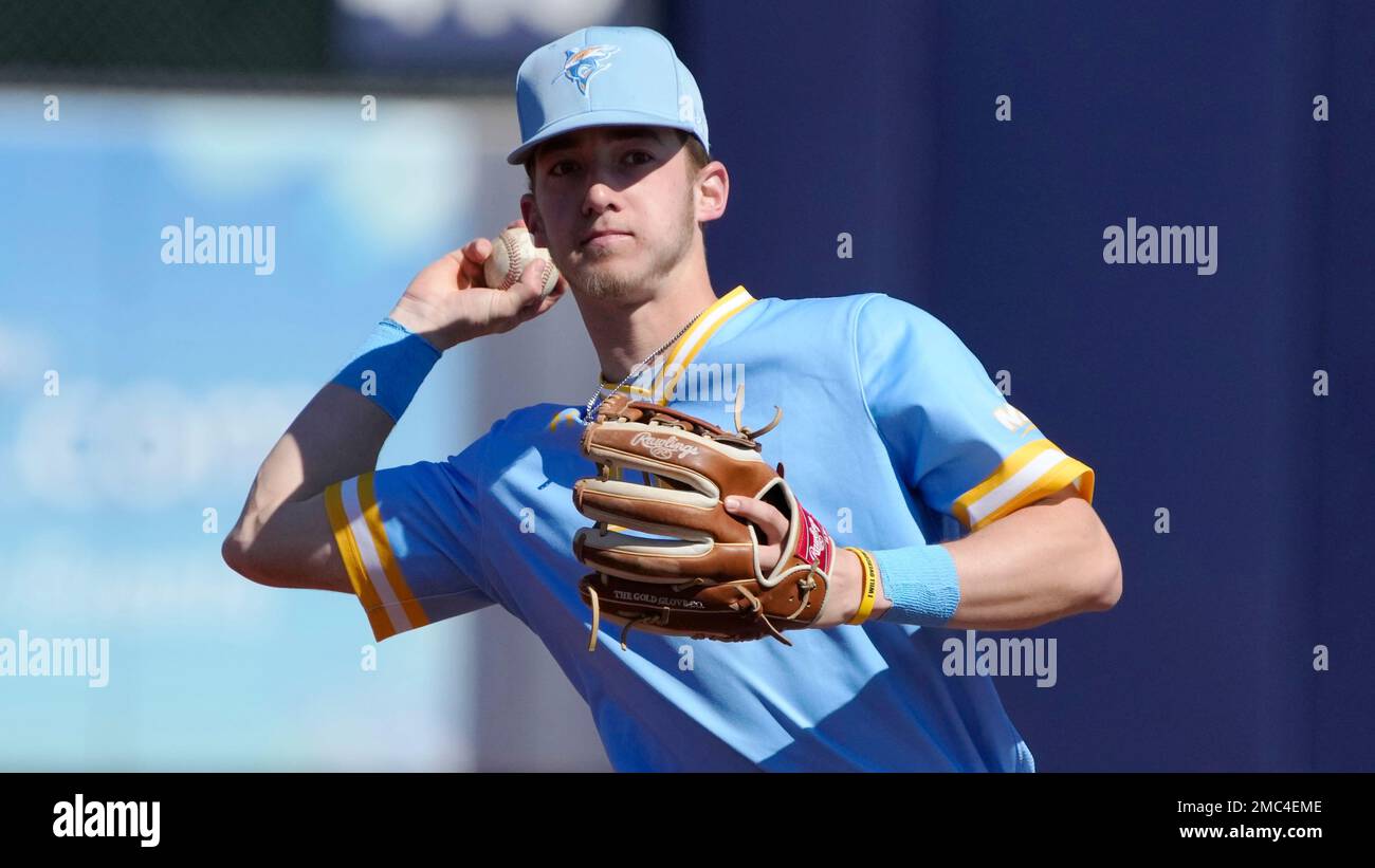 LIU utility Jack Power (9) during an NCAA baseball game against ...