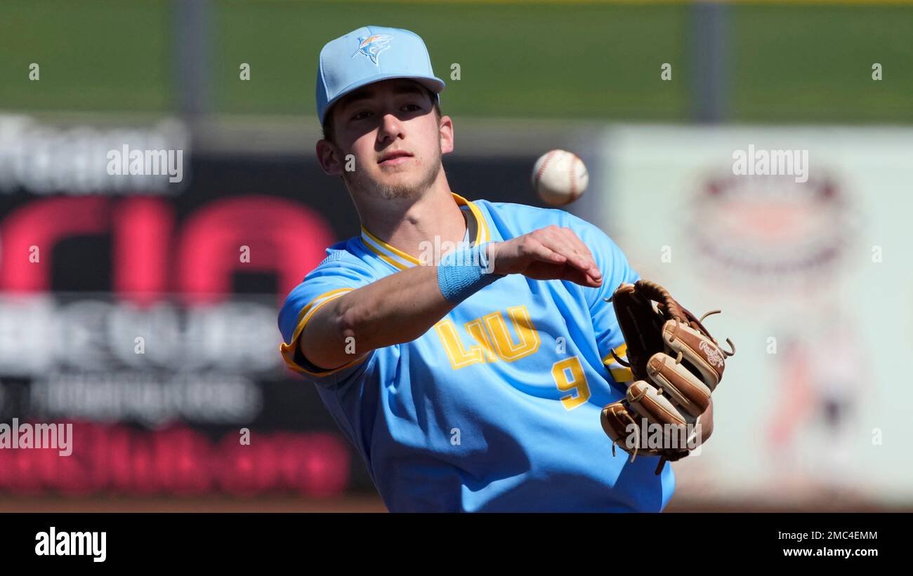LIU utility Jack Power (9) during an NCAA baseball game against ...