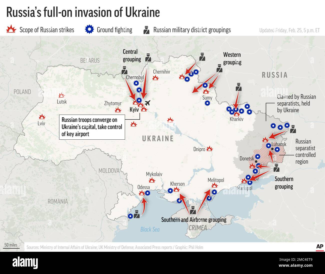 The following map shows the locations of known Russian military strikes ...
